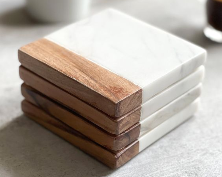 Marble Coasters ( Set of 2) – Fluorescent Studios | Your Personal ...