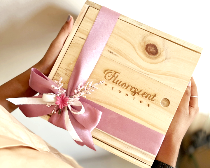 Wooden 9x9 Box – Fluorescent Studios | Your Personal Gifting Genie